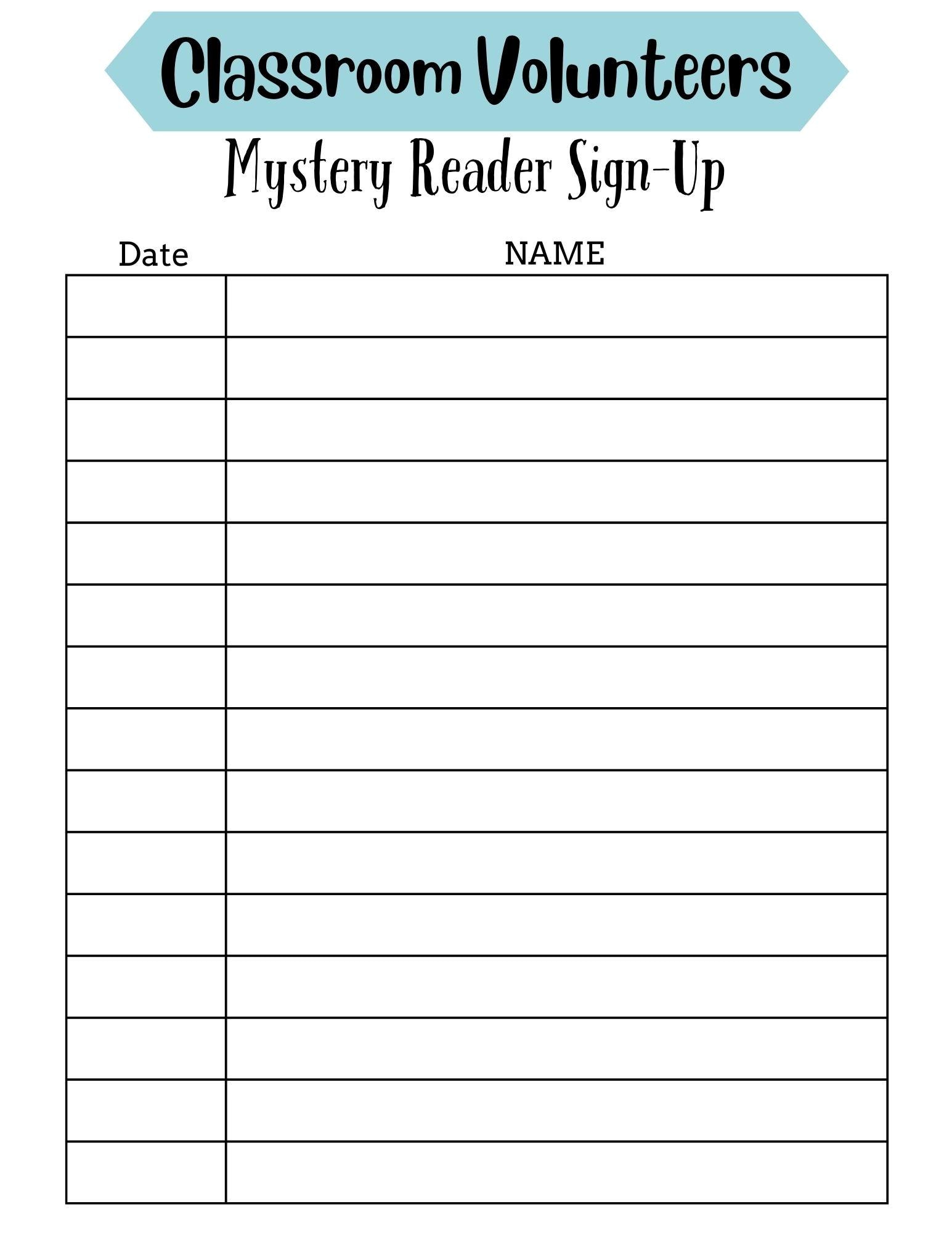Parent Volunteer Sign up Sheets - Etsy