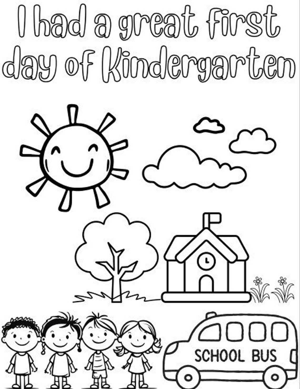 1st Day of School Coloring Page - Etsy