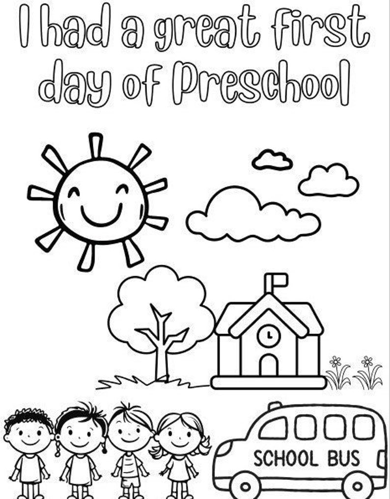 1st Day of School Coloring Page - Etsy