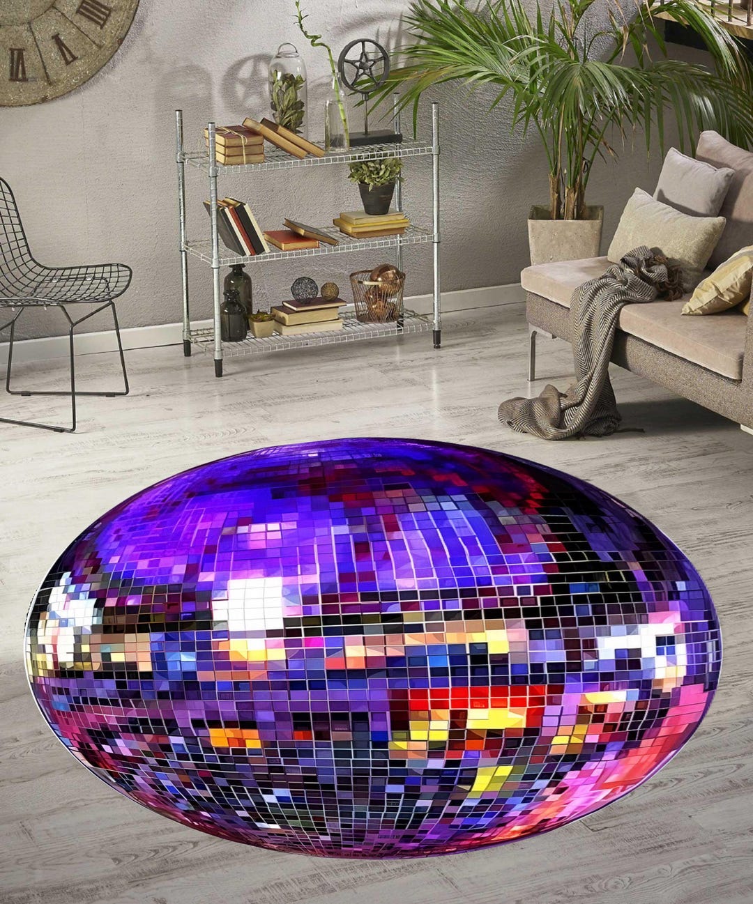 Shiny Disco Ball Rug, Disco Ball Rug, Dance Lovers Rug, Disco Rug ...