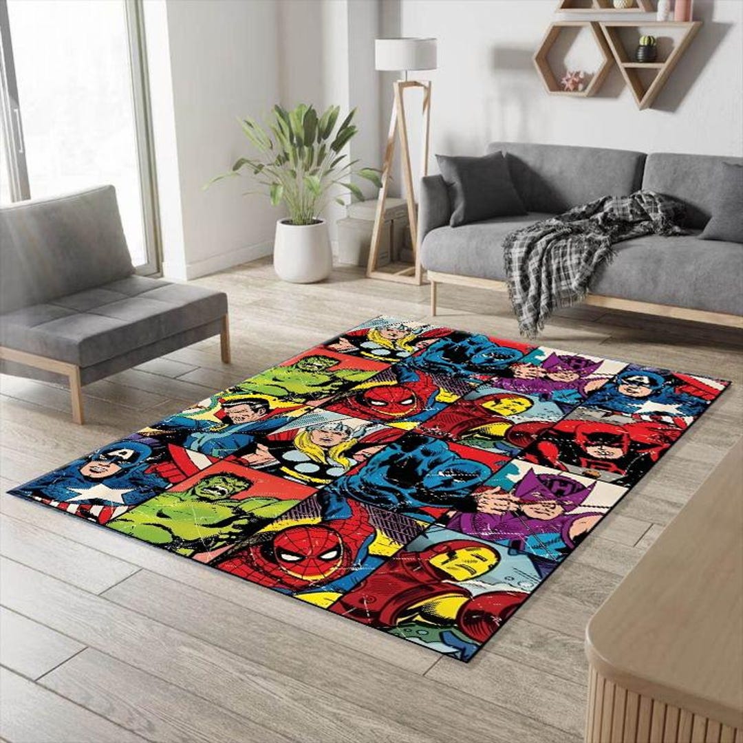 Captain America Shield Rug, Childrens Room Rug, Rug for Kids Room,home ...