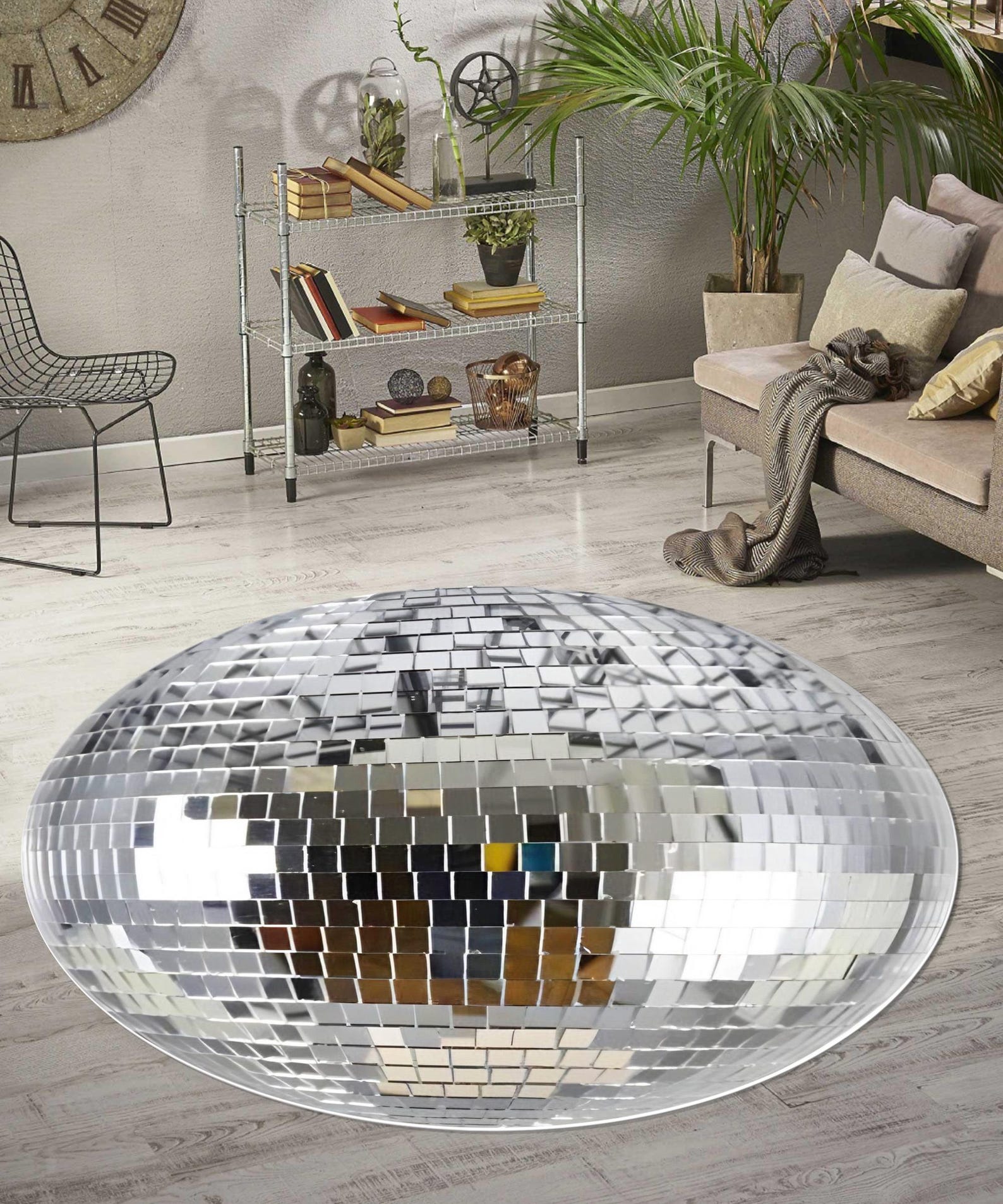 Shiny Disco Ball Rug, Disco Ball Rug, Dance Lovers Rug, Disco Rug ...