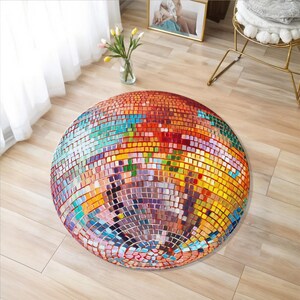 Shiny Disco Ball Rug, Disco Ball Rug, Dance Lovers Rug, Disco Rug ...