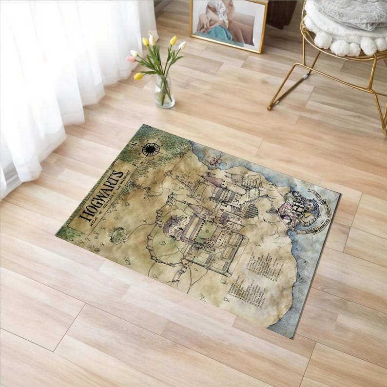 Wizard Pattern Rug, Wizard Map Pattern, Boys Room Rug,living Room Rug ...