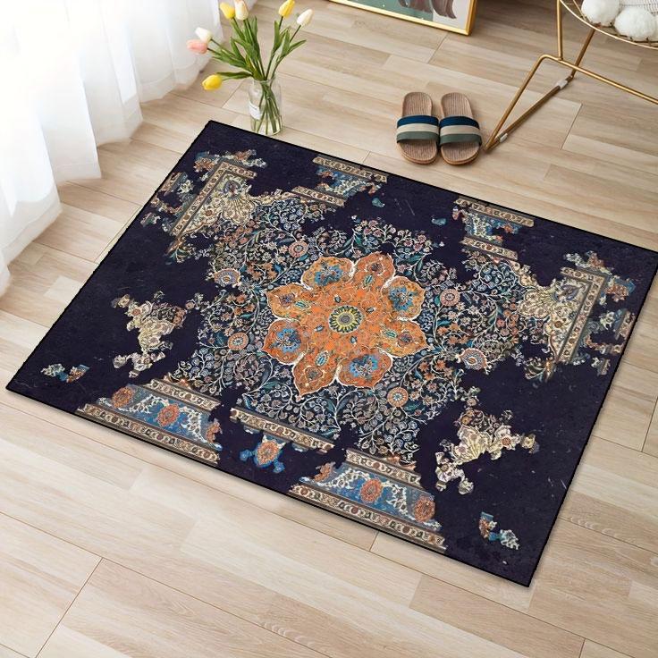 Emerald Green Rug, Marble Decor, Gold Marble Rug, Area Rug, Abstract ...