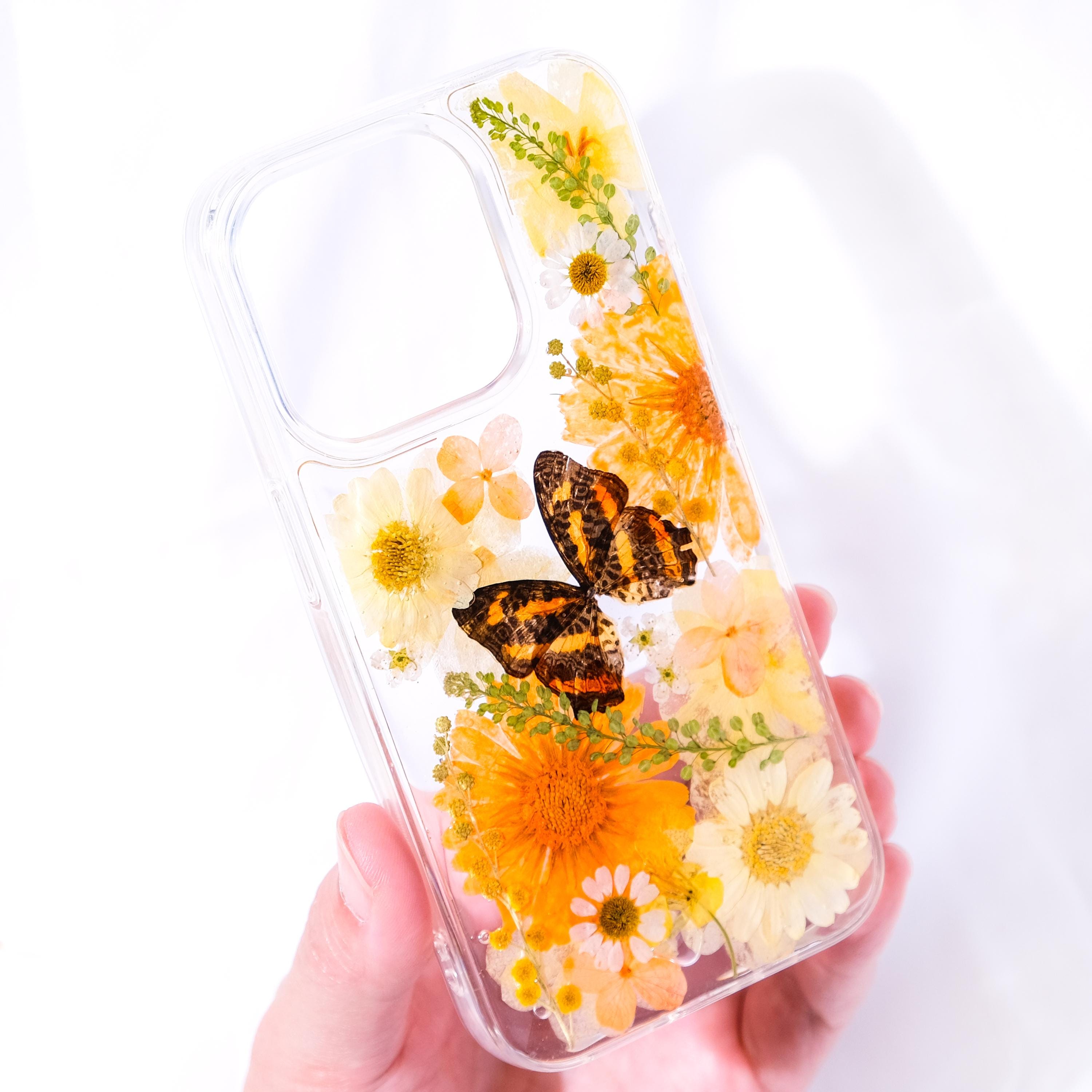 Real Butterfly Couple Matching Phone Case Pressed Flower for iPhone ...