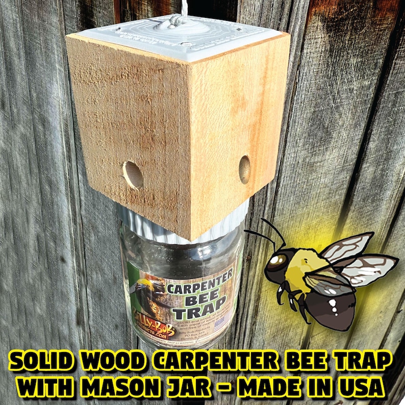 Handmade Carpenter Bee Trap - Wooden Bee Traps - Carpenter Bee - - Etsy