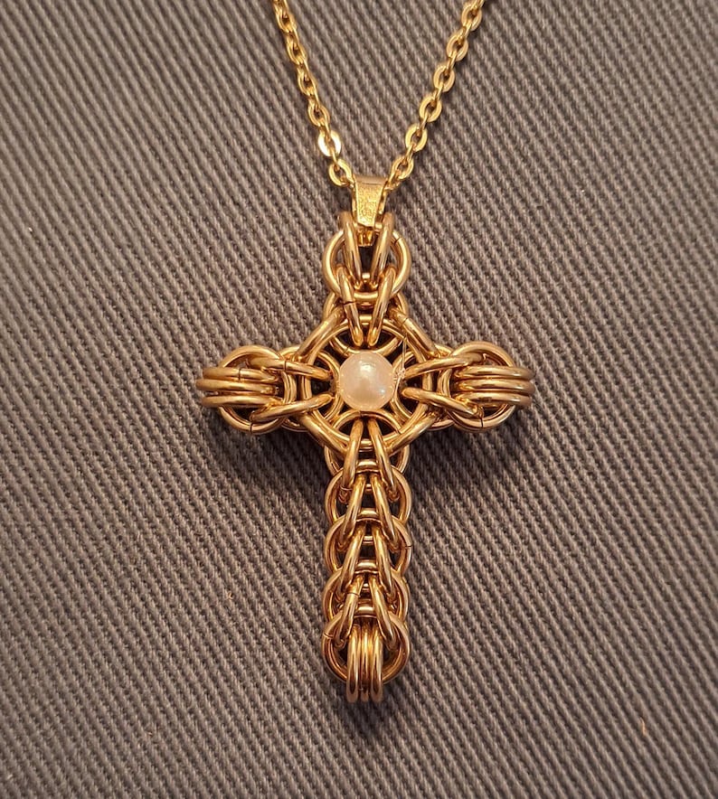 Persian Chainmaille / Chainmail Cross Necklace - Available in Solid ...