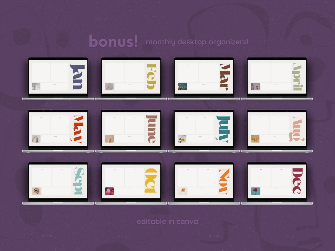 2024 to 2025 Monthly Desktop Wallpaper Calendar, Editable Desktop ...