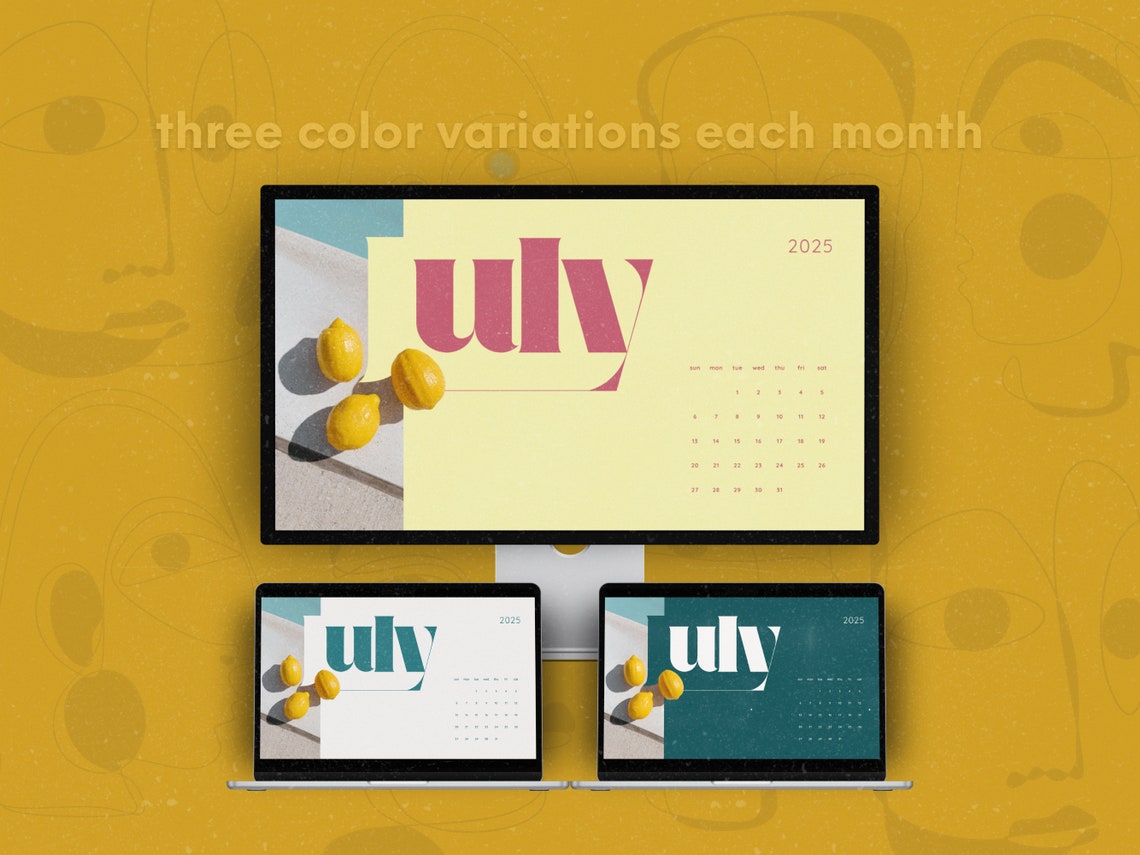 2024 to 2025 Monthly Desktop Wallpaper Calendar, Editable Desktop ...