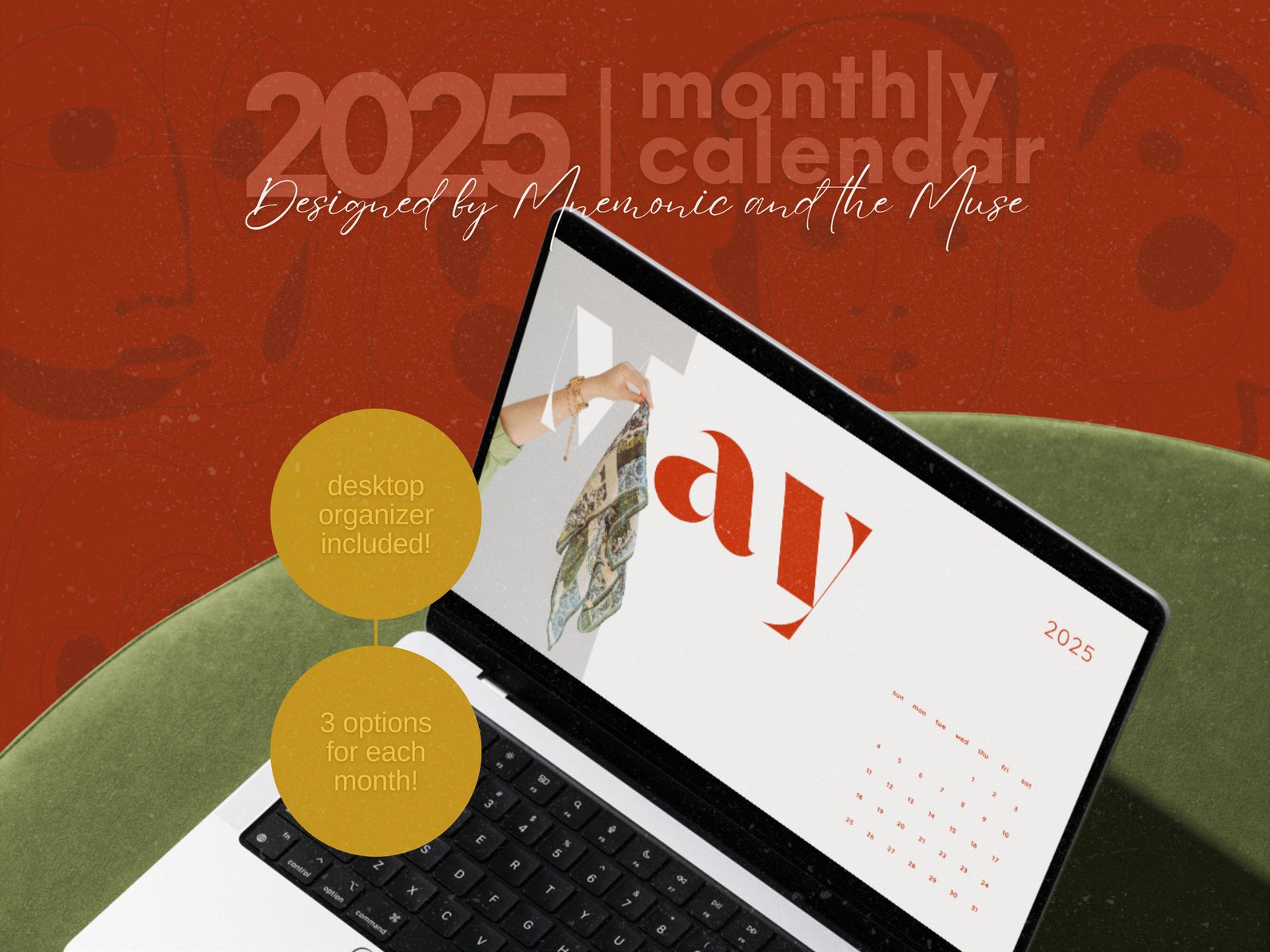 2024 to 2025 Monthly Desktop Wallpaper Calendar, Editable Desktop ...