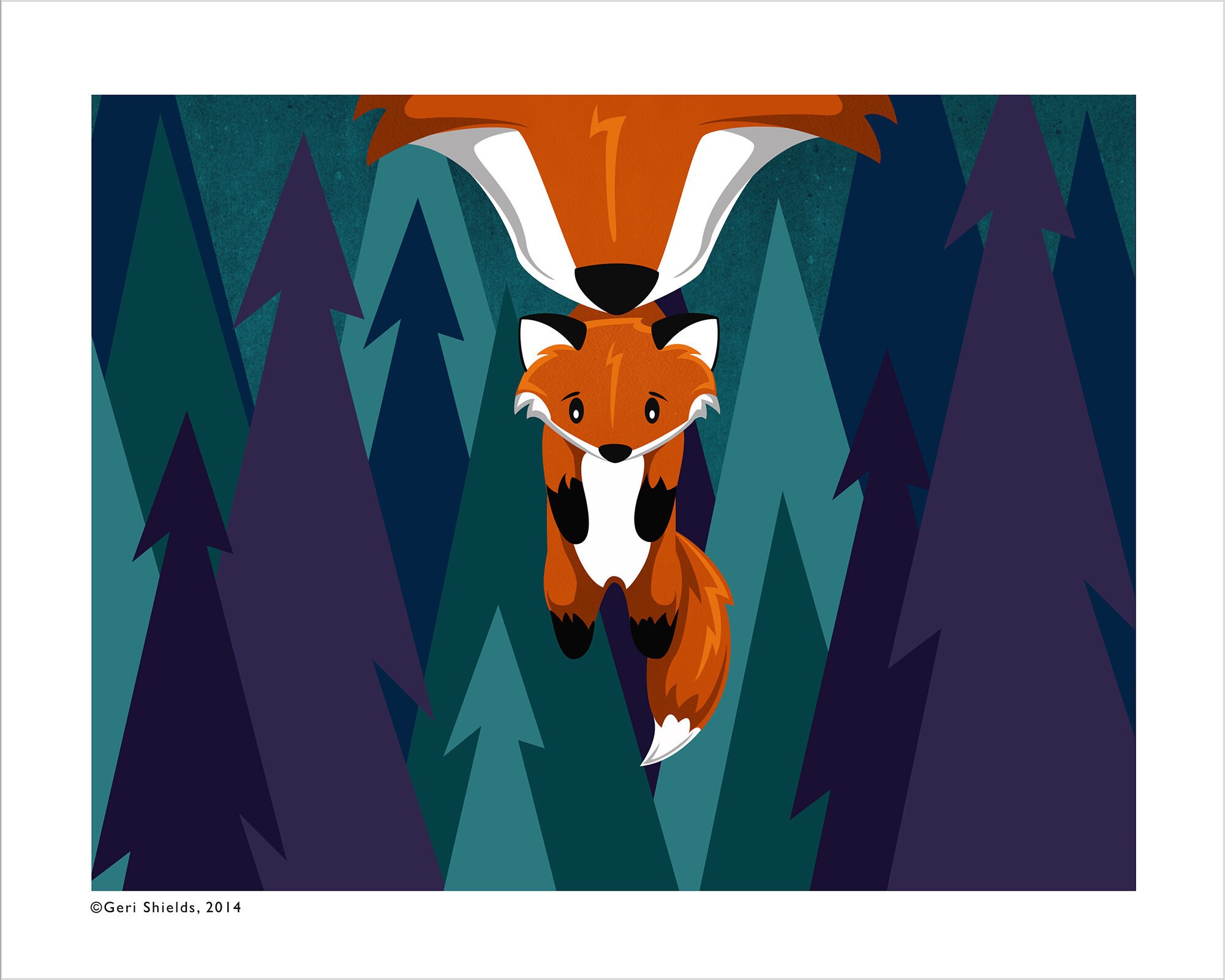 Baby Fox Print - Fox Illustration - Children’s Illustration - Etsy