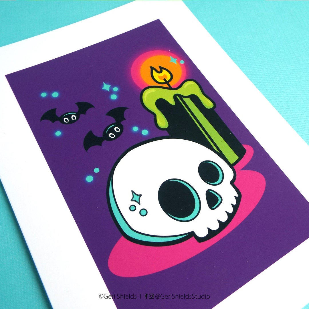 Skull Print - Halloween Illustration - Halloween Art - Etsy