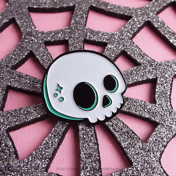 Skull Enamel Lapel Pin Skull Pin | Etsy