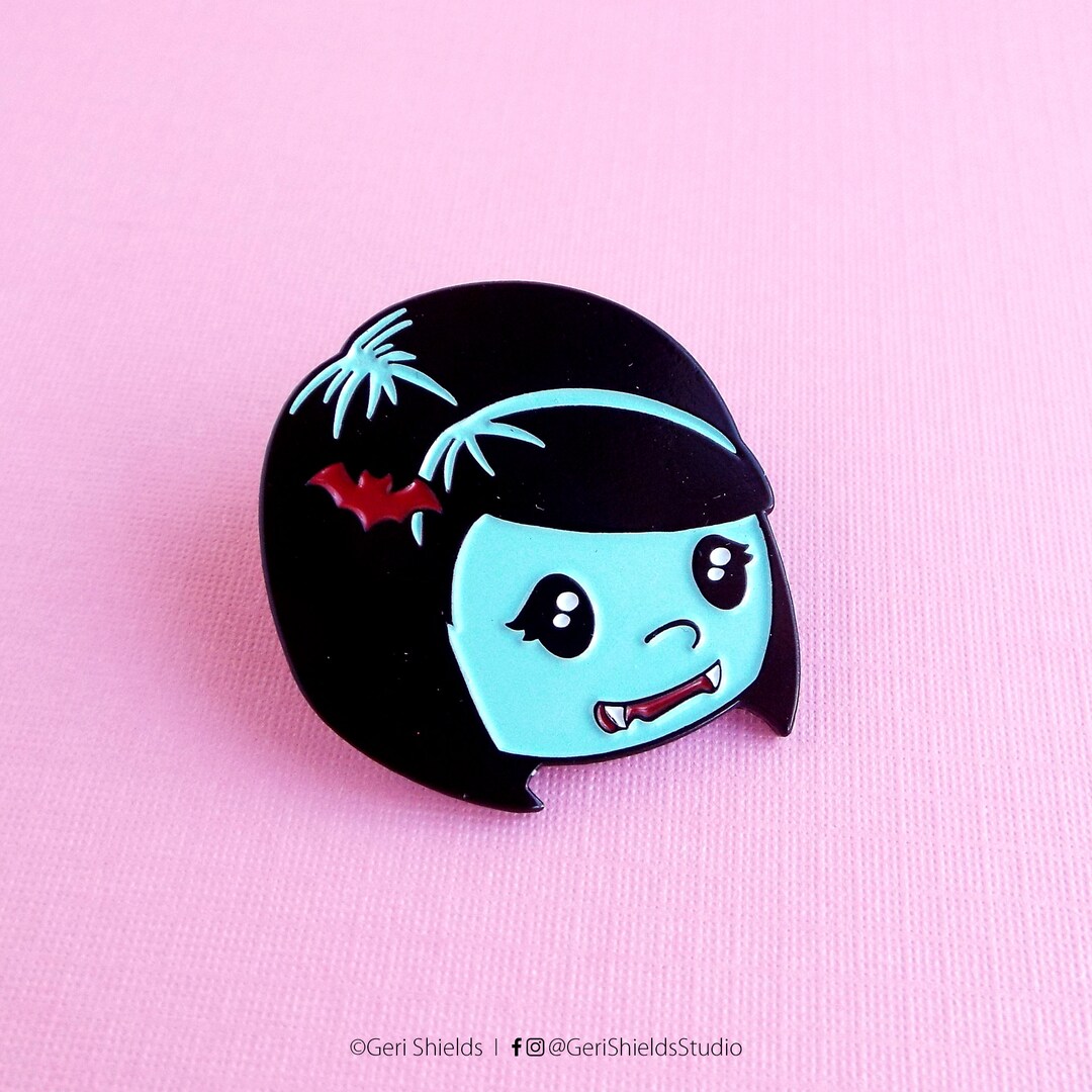 Vampire Girl Enamel Pin - Lapel Pin - Vampire Pin - Halloween Pin - Etsy