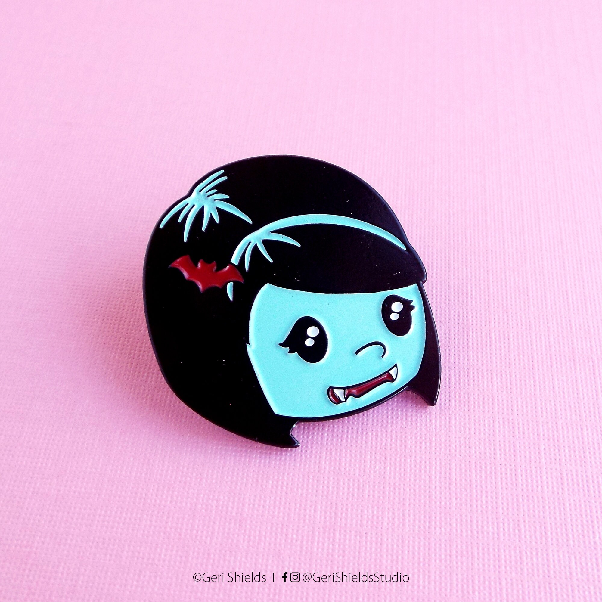 Vampire Girl Enamel Pin - Lapel Pin - Vampire Pin - Halloween Pin - Etsy