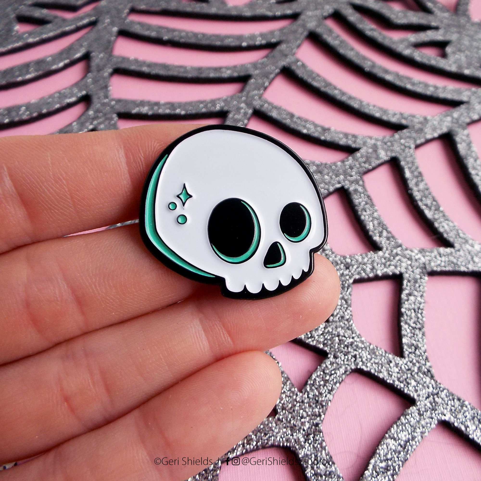 Skull Enamel Lapel Pin Skull Pin - Etsy