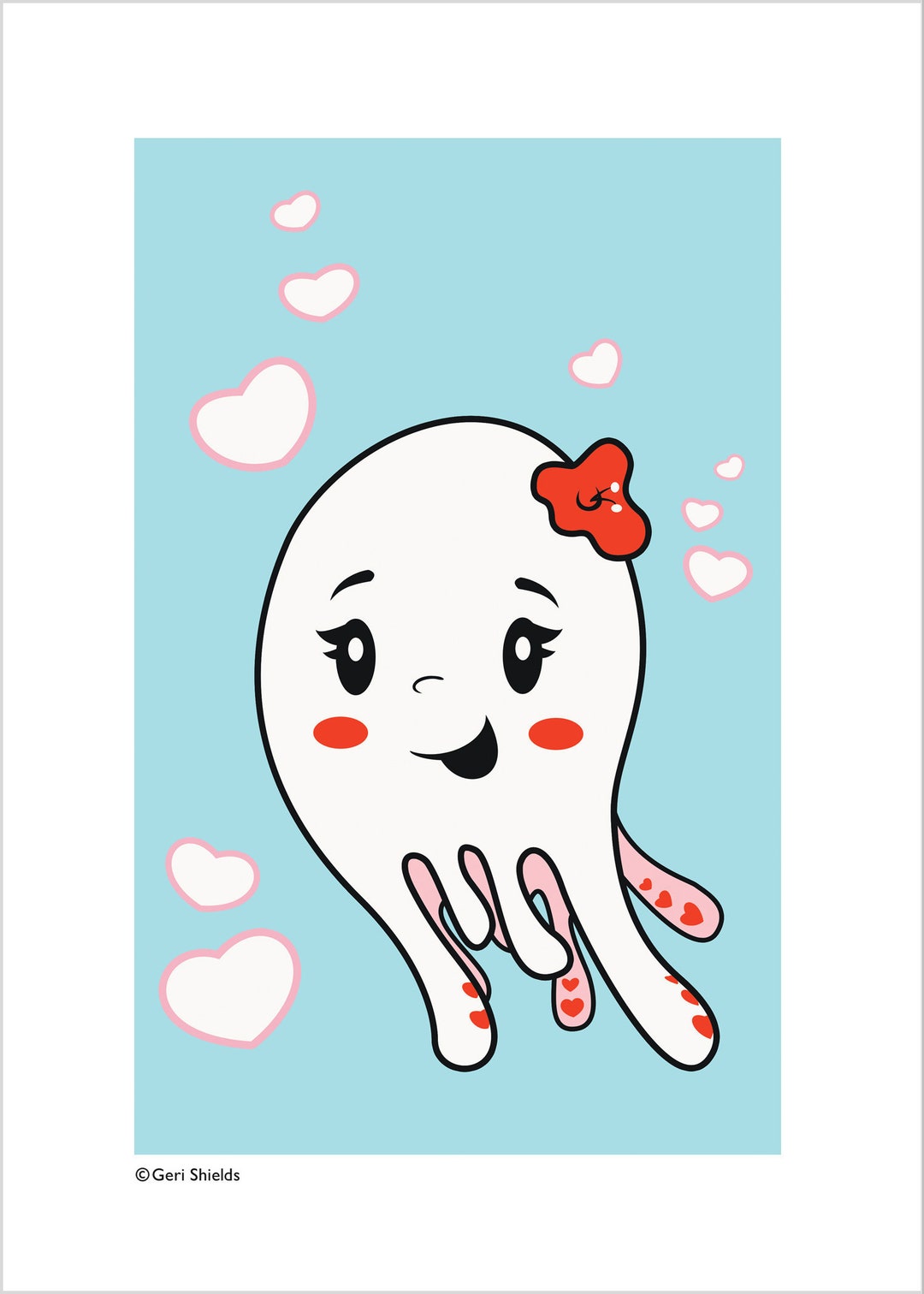 Lucy the Happy Octopus Print - Octopus Illustration - Children’s ...