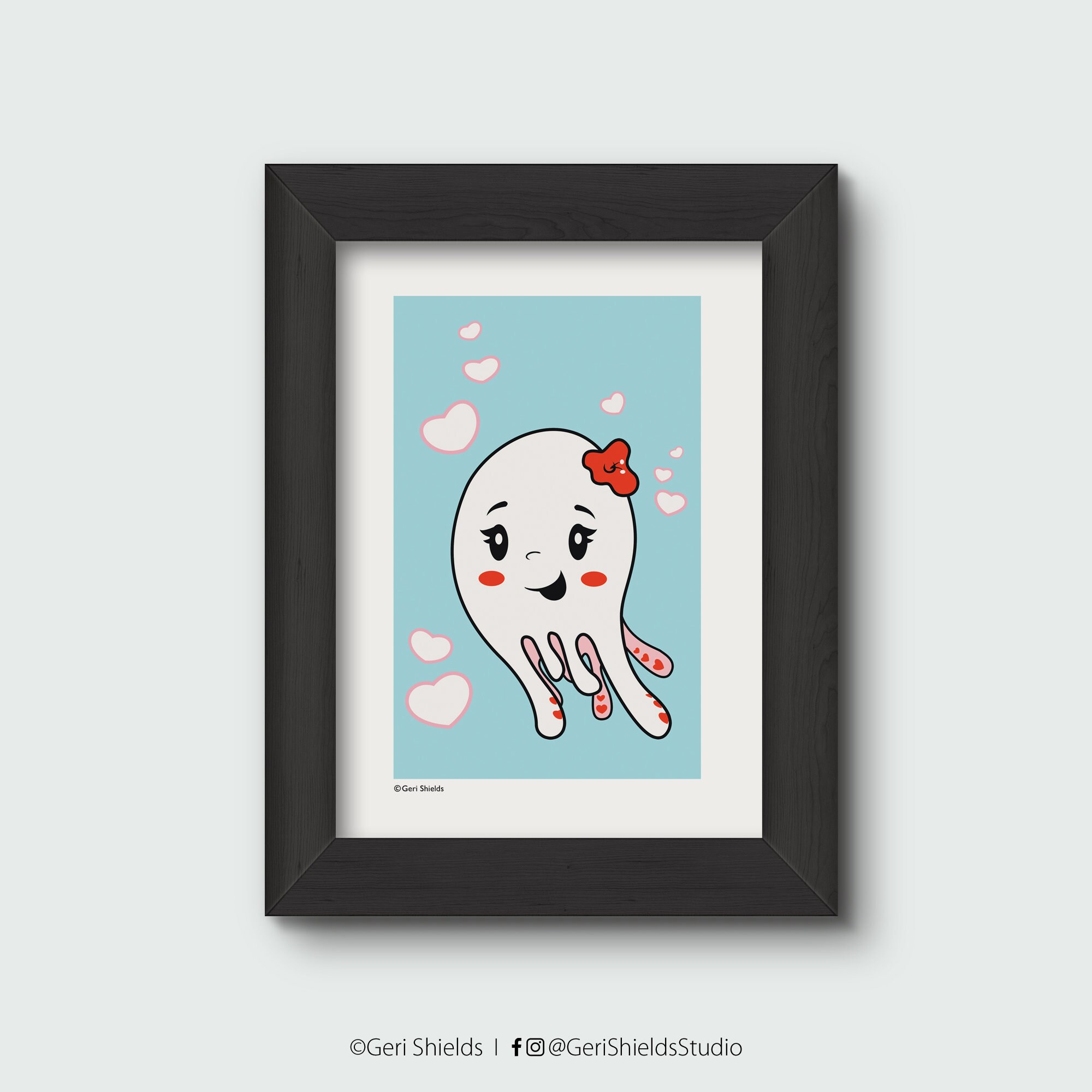 Lucy the Happy Octopus Print - Octopus Illustration - Children’s ...