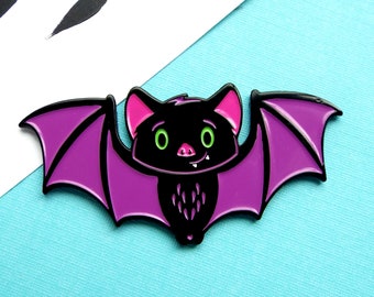 Bat Enamel Pin - Etsy