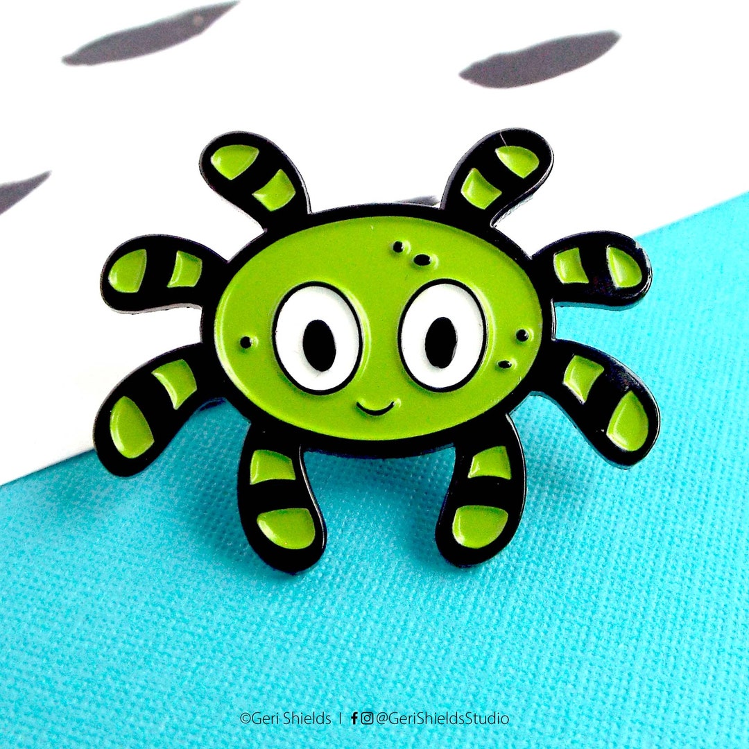 Green Spider Enamel Pin - Lapel Pin - Halloween Pin - Etsy