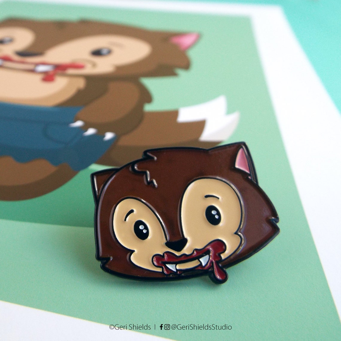 Werewolf Enamel Pin Lapel Pin Werewolf Pin Halloween Pin - Etsy