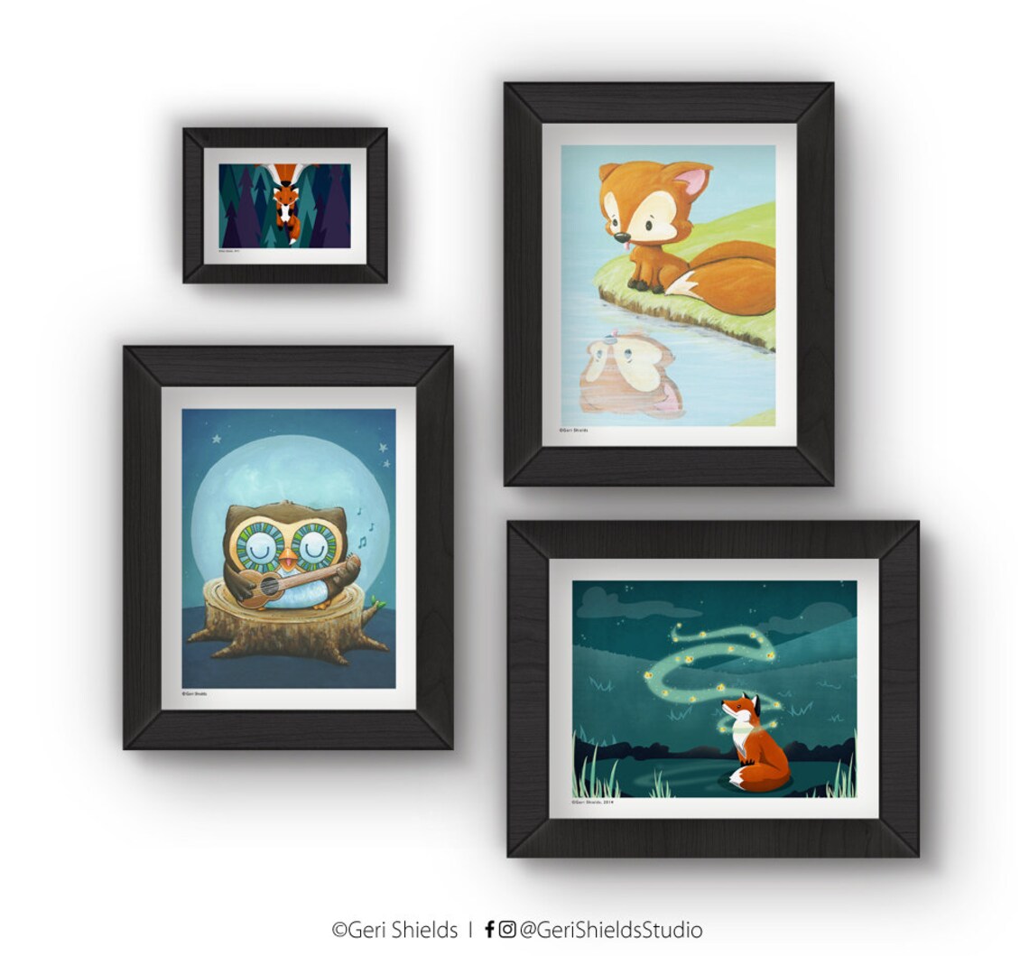 Baby Fox Print - Fox Illustration - Children’s Illustration - Etsy