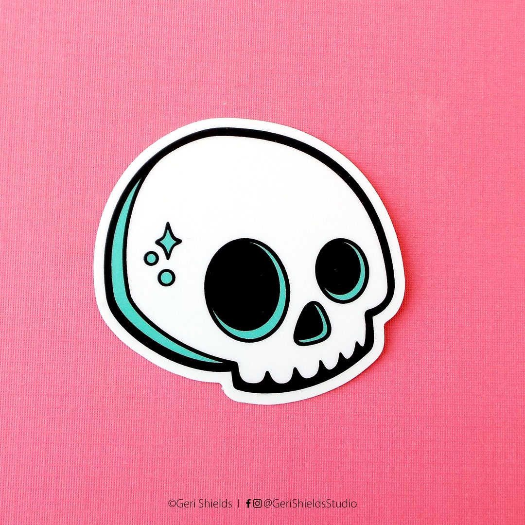 Skull Sticker - Halloween Sticker - Decal - Halloween Art - Etsy
