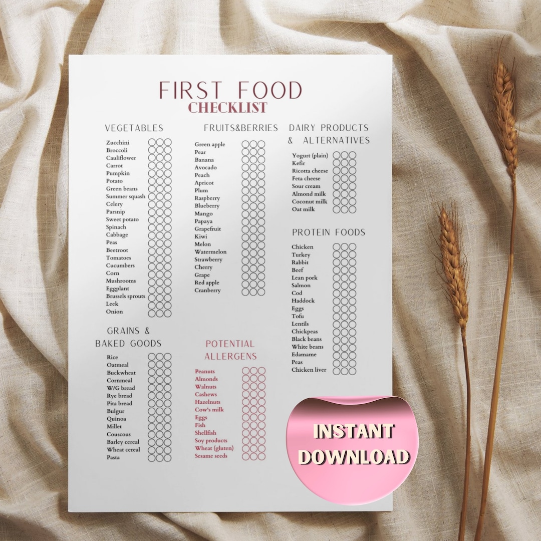 Baby's First Food Guide: Checklist, Feeding Journal & Allergy Tracker ...