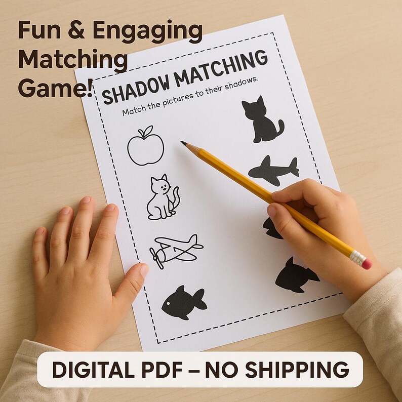 Shadow Matching Worksheets | Visual Discrimination Activity for Kids ...