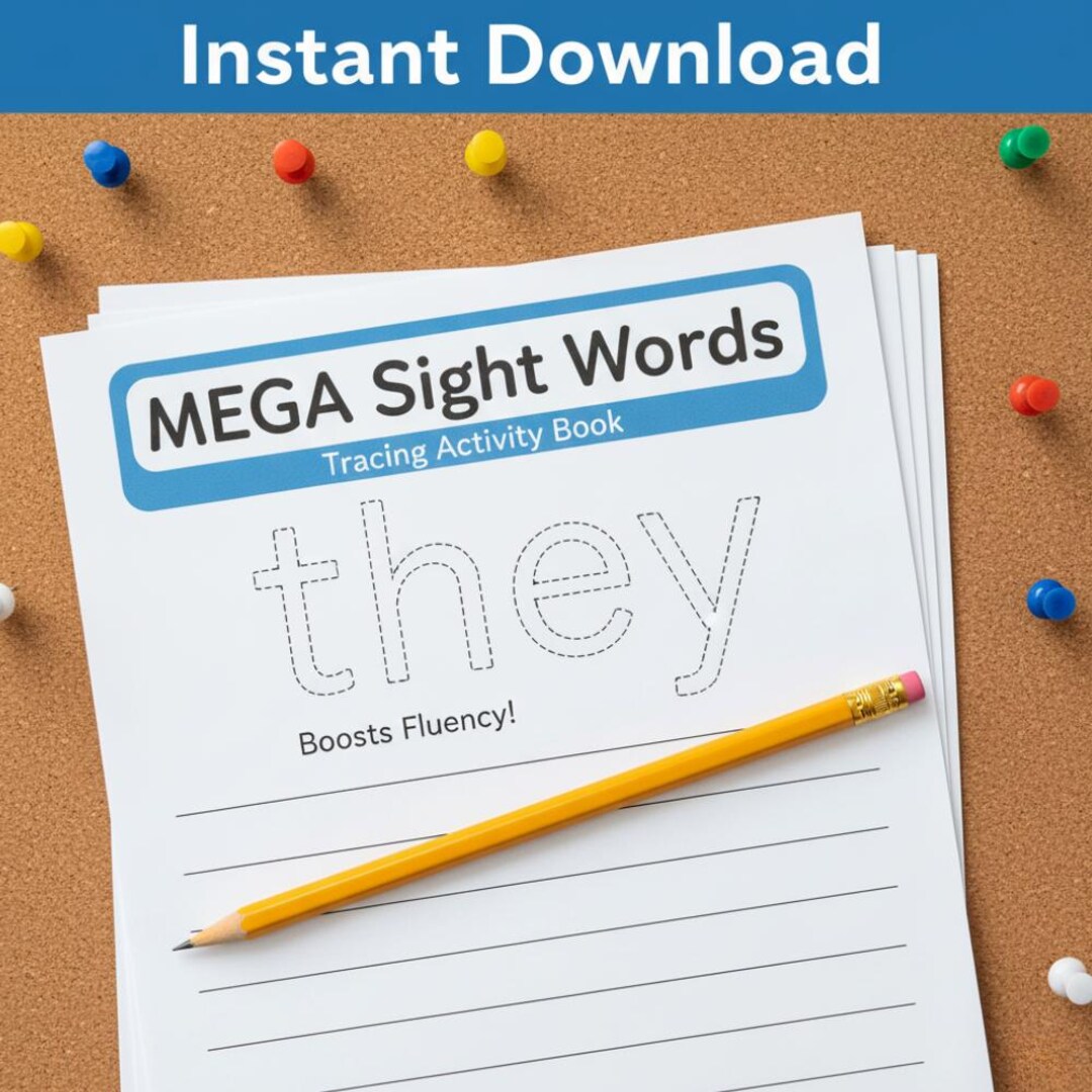 MEGA 68-page Sight Words Tracing Book (ages 6–10, Grades 1–4 ...
