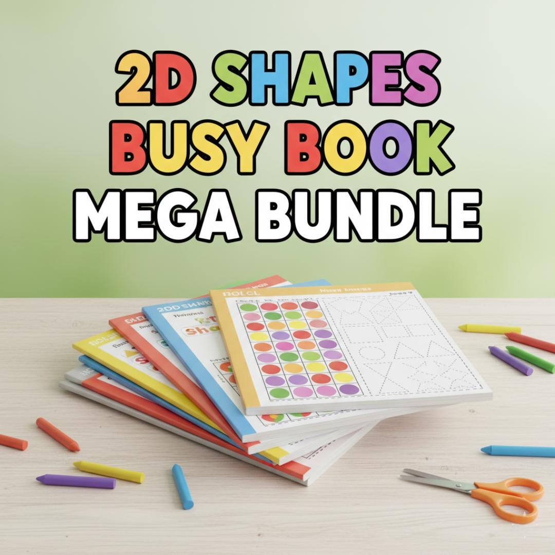 2D Shapes Busy Book Mega Bundle | 6 Printable Worksheets Packs ...