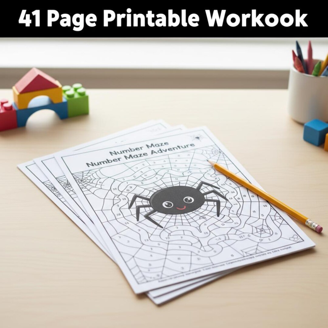 41-page Halloween Number Activity Pack: Tracing, Coloring & Spider ...