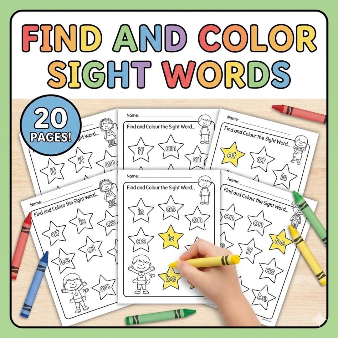 Colorful Sight Words Worksheets | Read Trace Write Printable ...