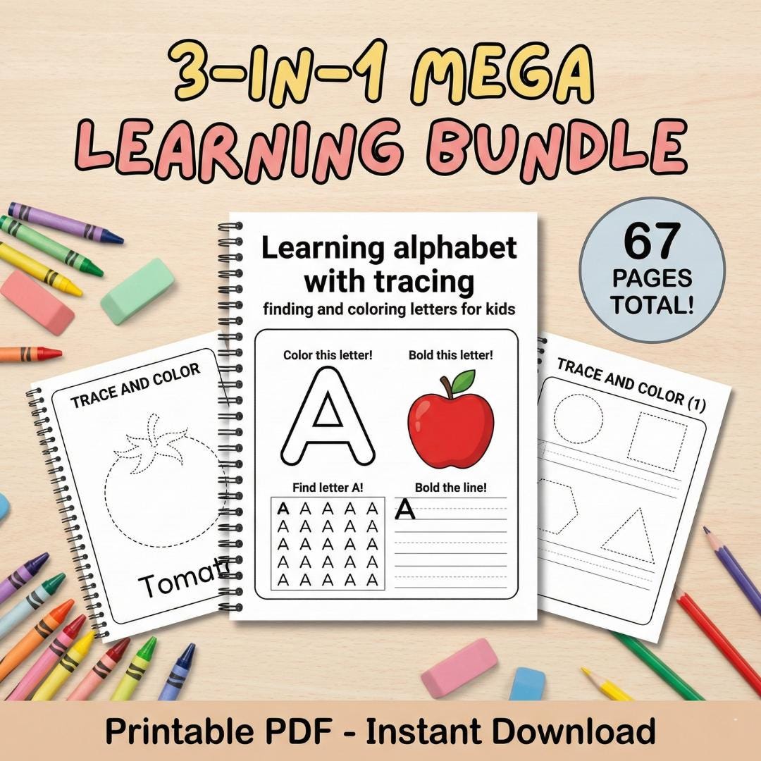 The Ultimate ABC Learning Bundle: 67-page Tracing, Coloring & Letter ...