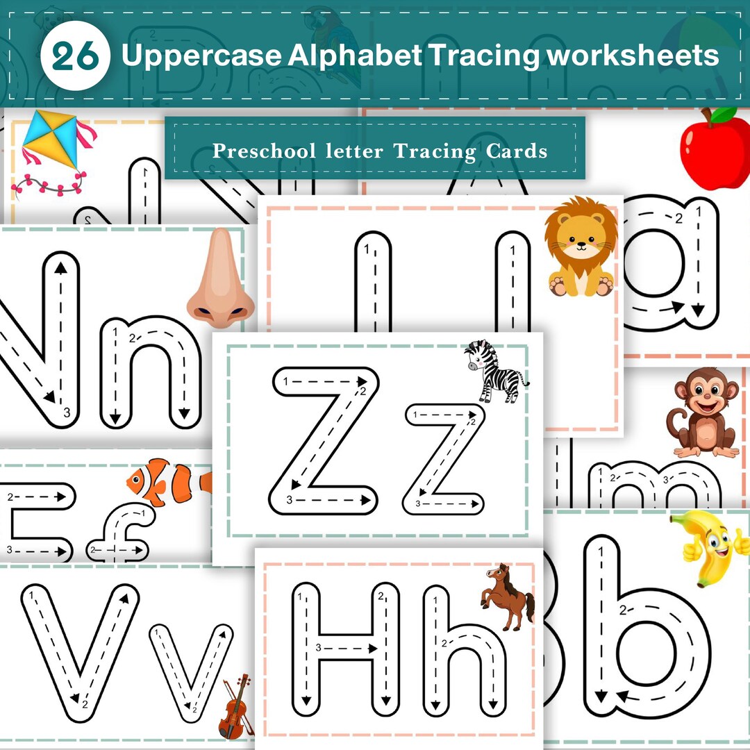 26 Printable Uppercase Alphabet Tracing Worksheets | PDF in A4 and ...
