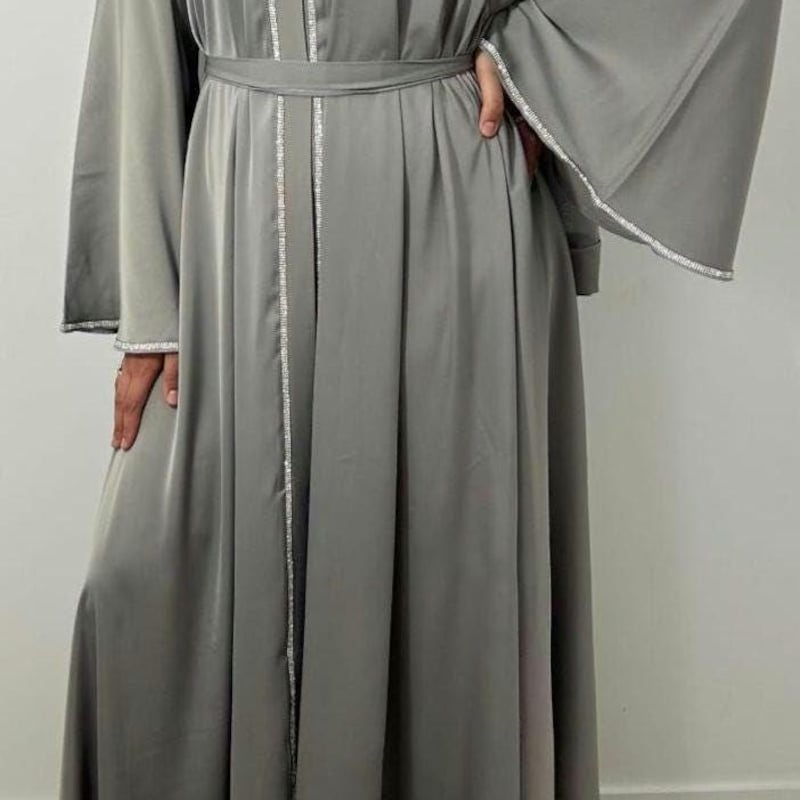 Silver Gray Abaya - Etsy UK
