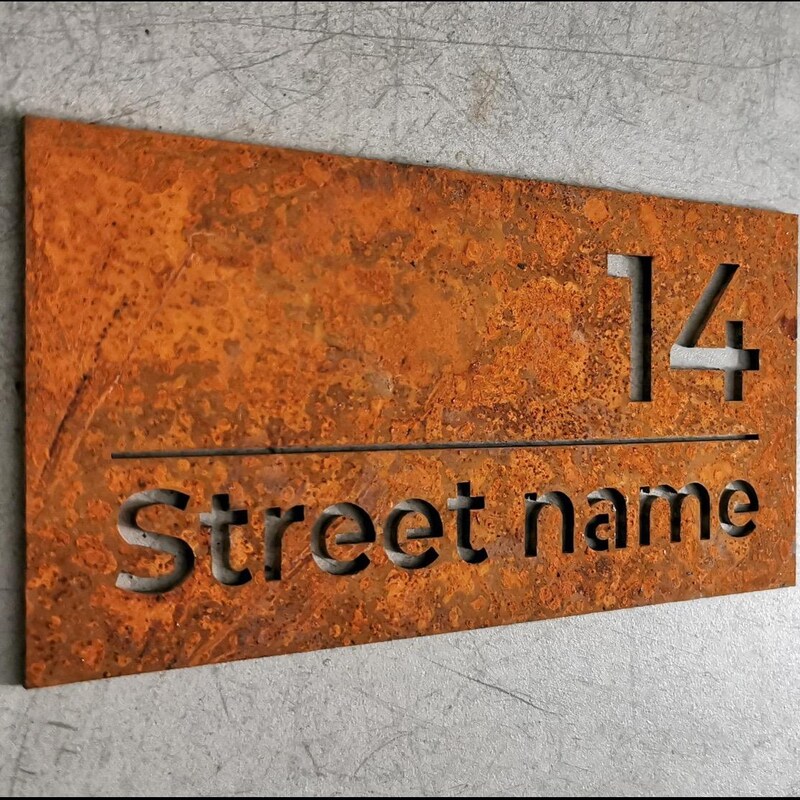 Corten Address Sign - Etsy