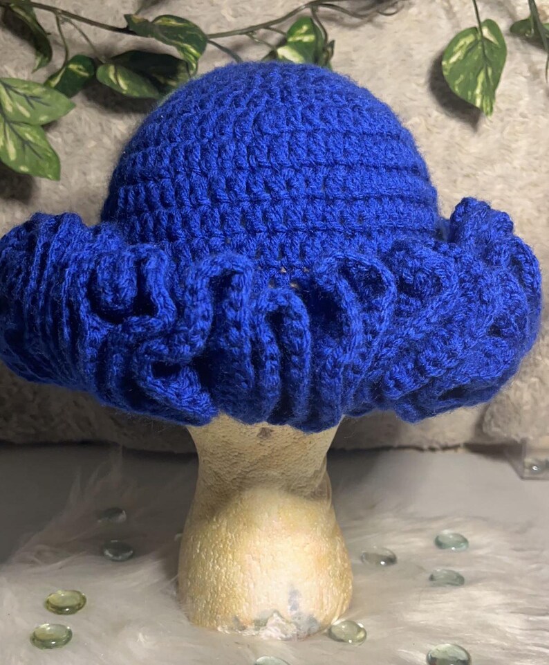 Crochet Ruffle Hat Solid Color Ruffle Hat - Etsy