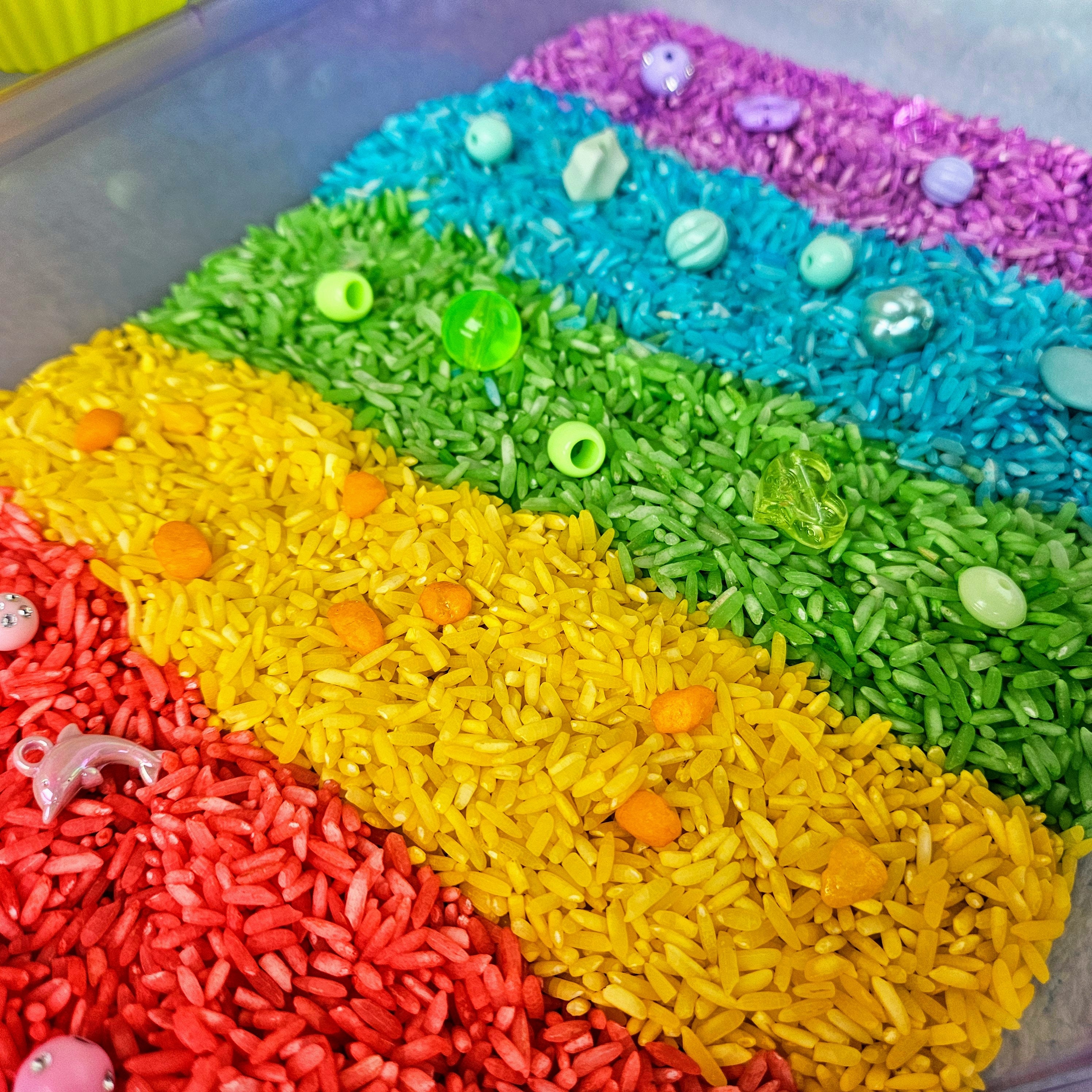Rainbow Sensory Bin for Toddlers Colorful Montessori Play Fine Motor ...