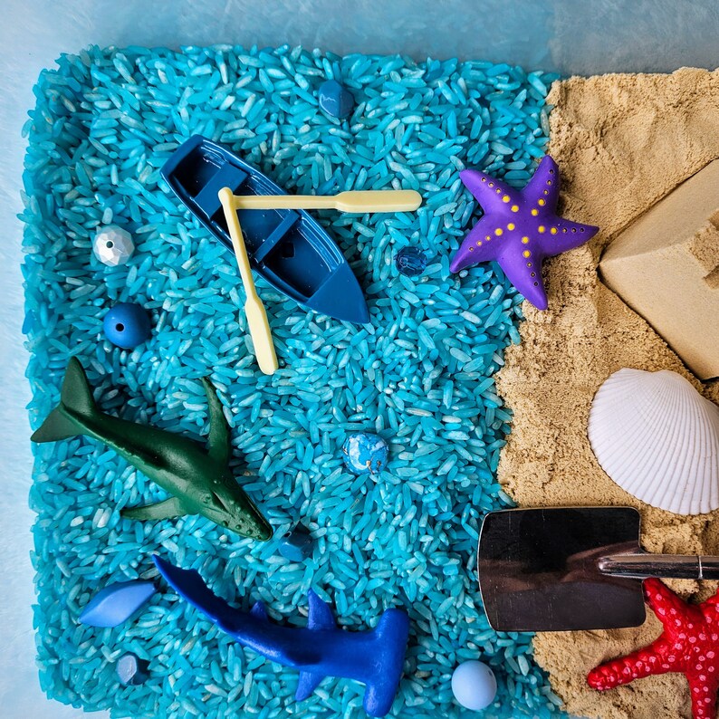 Ocean and Boat Themed Sensory Bin With Sea Animal Toys for Montessori ...
