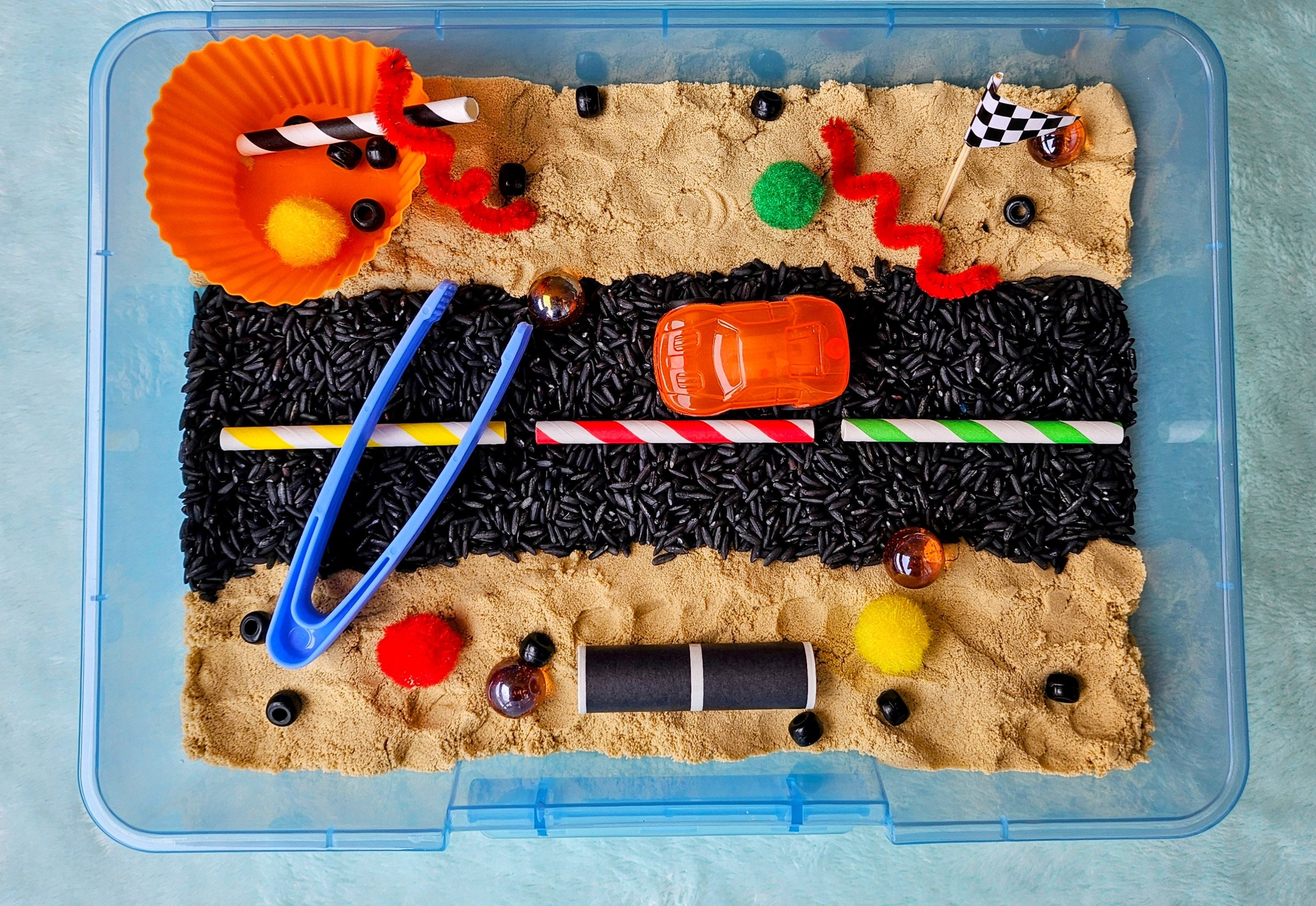 Race Car Sensory Bin Montessori Toy for Baby Gift Ideas for Christmas ...