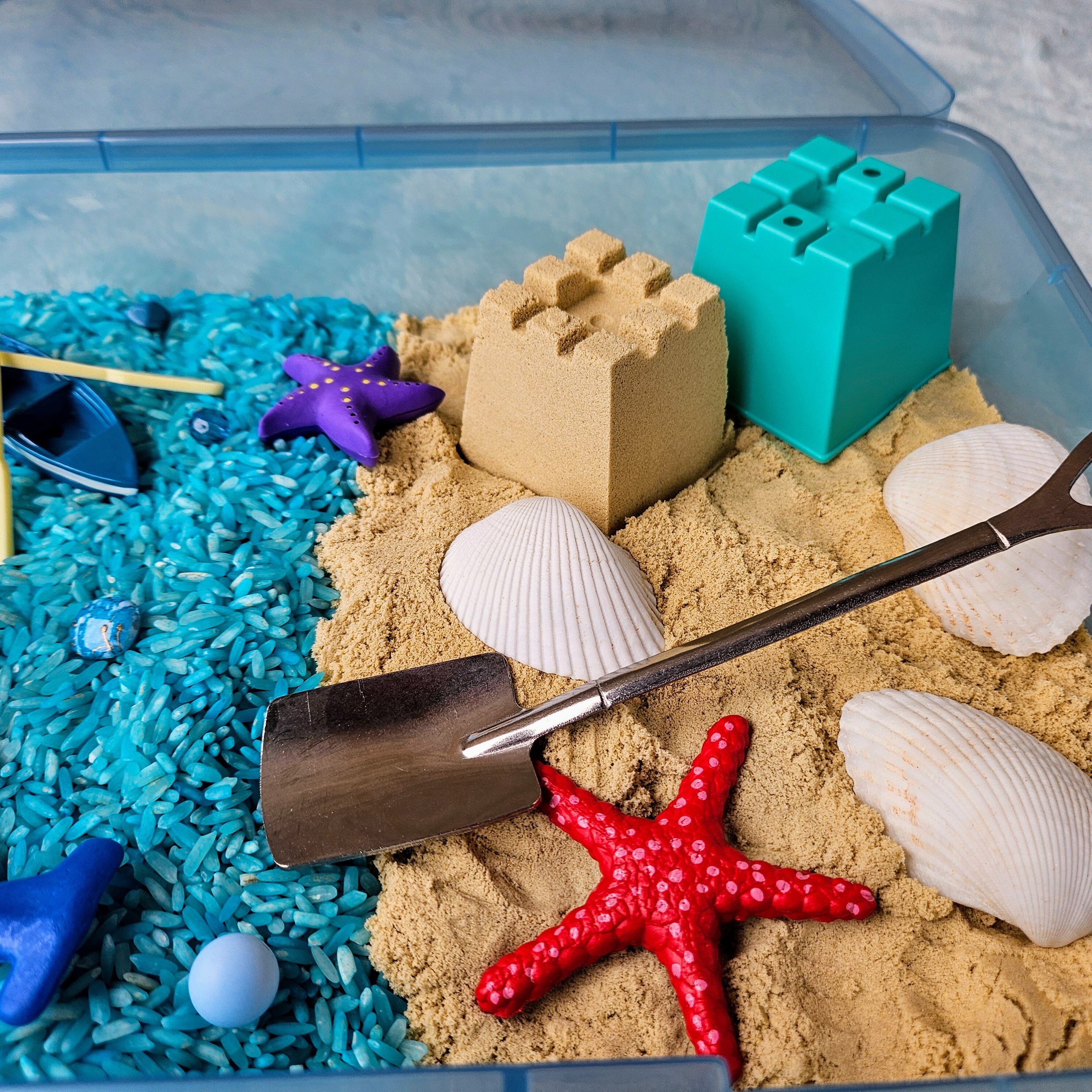 Ocean and Boat Themed Sensory Bin With Sea Animal Toys for Montessori ...
