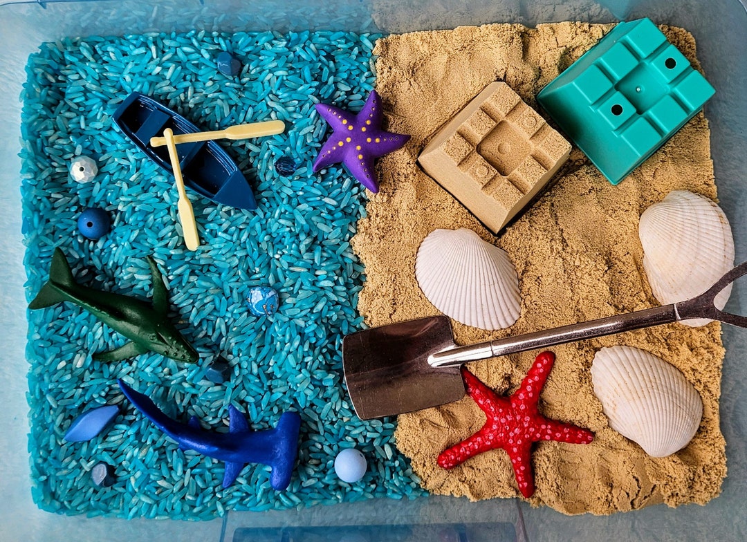 Ocean and Boat Themed Sensory Bin With Sea Animal Toys for Montessori ...