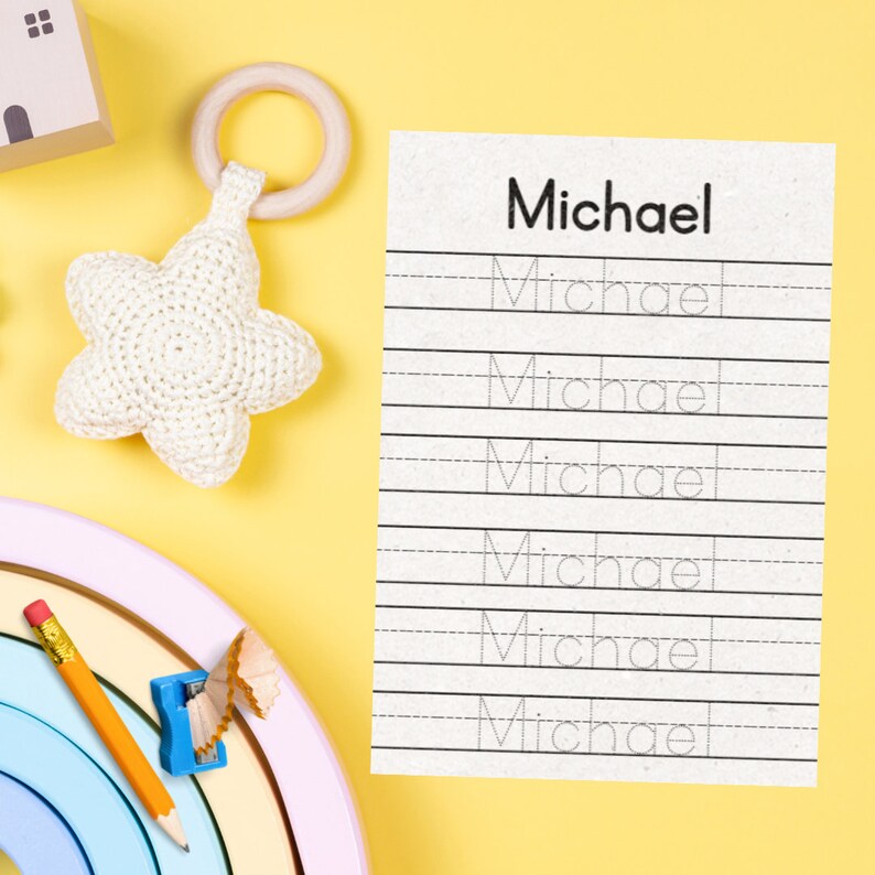 Name Tracing Worksheet, Personalized Handwriting Practice, Homeschool ...