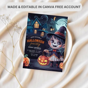 Editable Halloween Party Invitation, Party Invitation Template, Digital ...