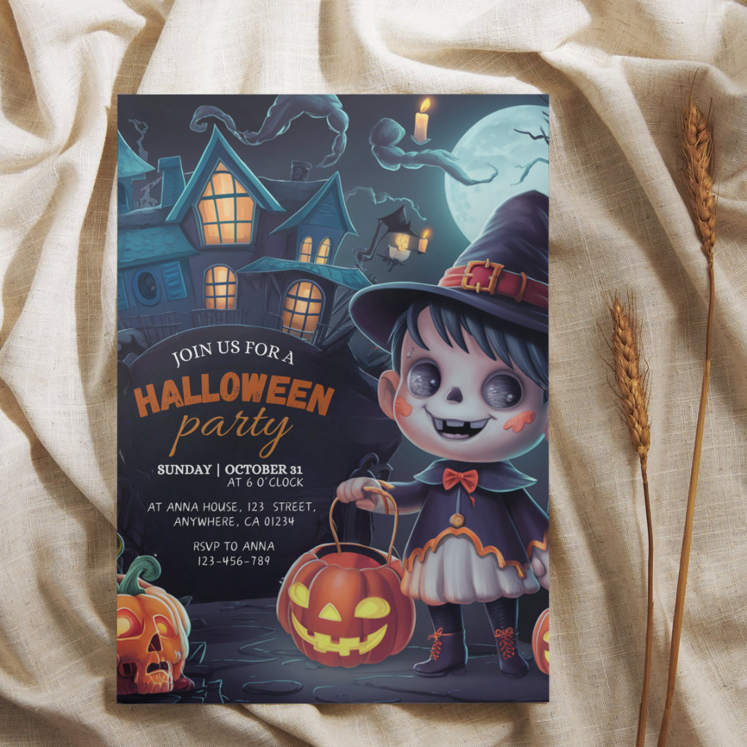 Editable Halloween Party Invitation, Party Invitation Template, Digital ...