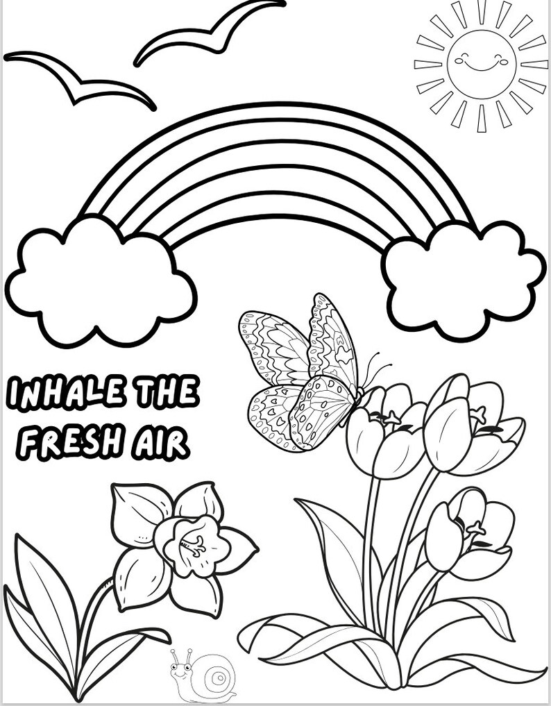 Inhale the Fresh Air Coloring Page - Etsy