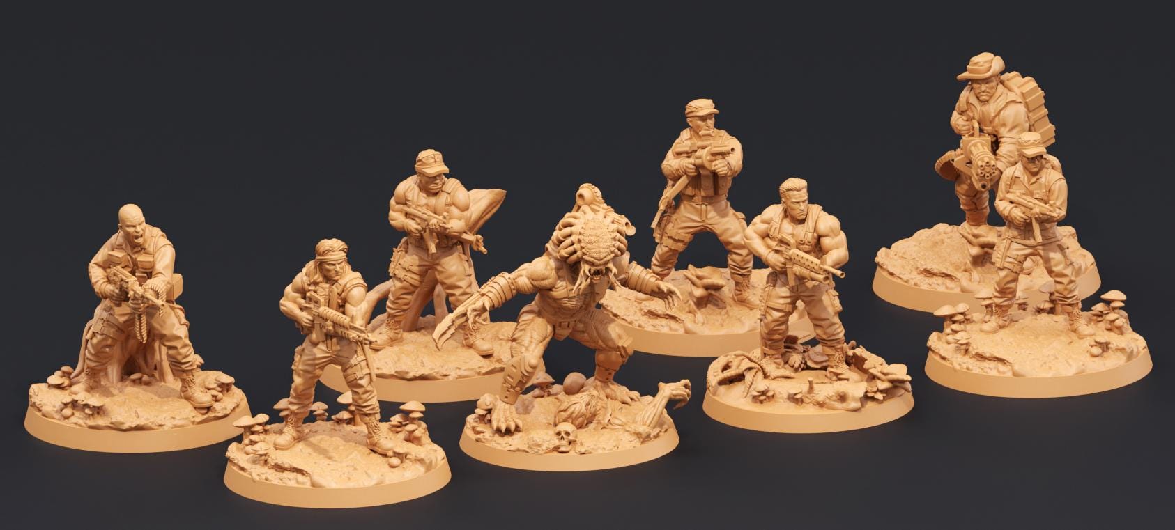 Predator Miniature Set Resin Miniatures Model Kit High Detail 32mm ...