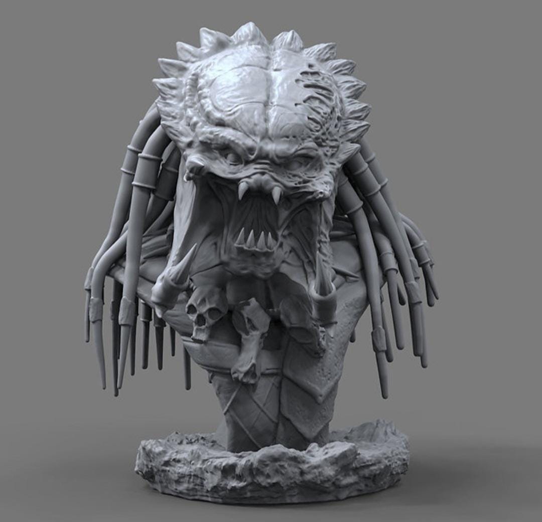 Predator Resin Mini Bust 80mm Miniature Model Kit Monster Creature - Etsy